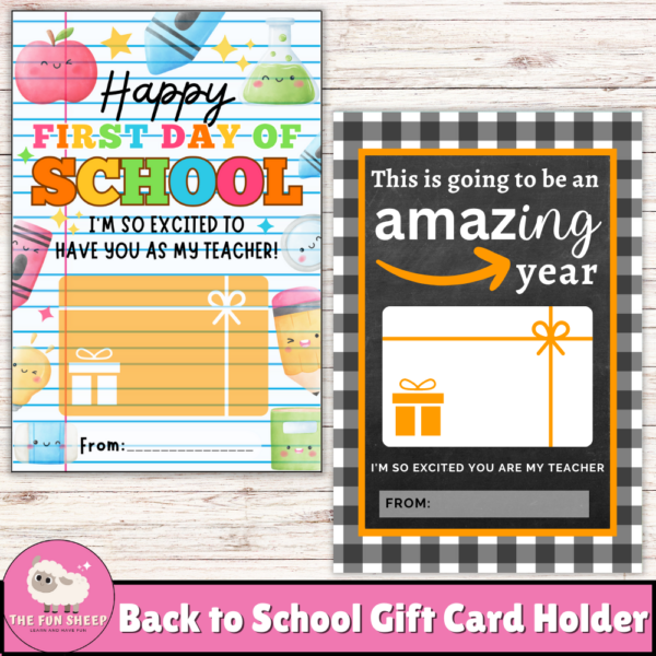 Back to School Gift Card Holder | First Day of School Gift Card Holder ...