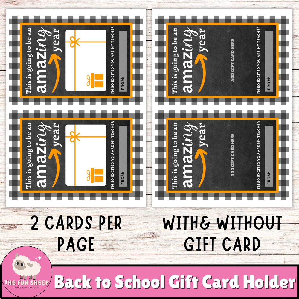 Back to School Gift Card Holder | First Day of School Gift Card Holder ...