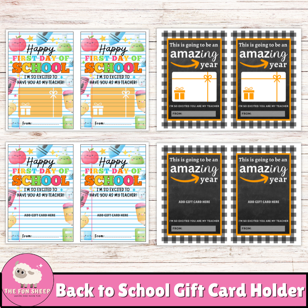 Back to School Gift Card Holder | First Day of School Gift Card Holder ...