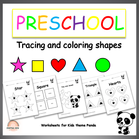 Worksheets Sapes TRACING and COLORING | Made By Teachers