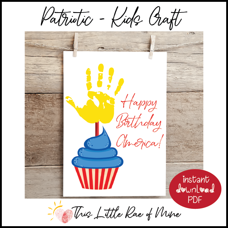 Happy Birthday America - cupcake - independence day - USA - printable ...