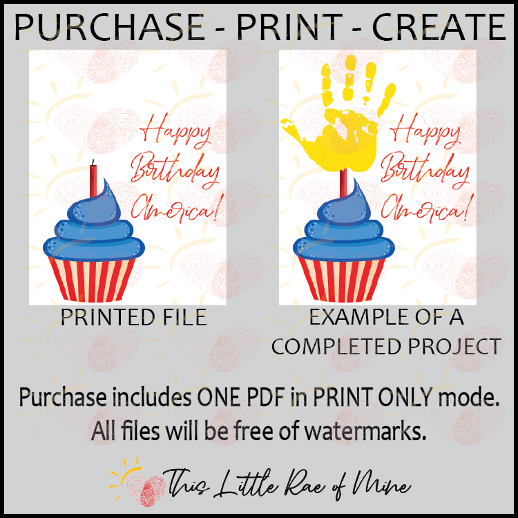 Happy Birthday America - cupcake - independence day - USA - printable ...