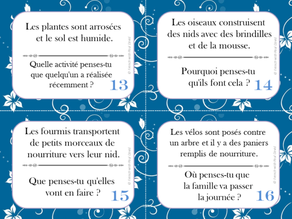 L'inférence en lecture - 20 cartes à tâches / FRENCH Making Inferences ...