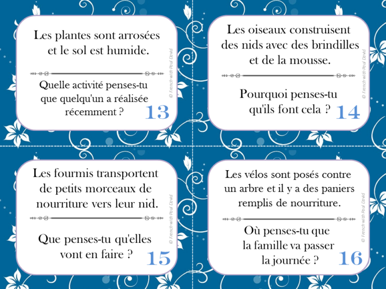 L'inférence en lecture - 20 cartes à tâches / FRENCH Making Inferences ...