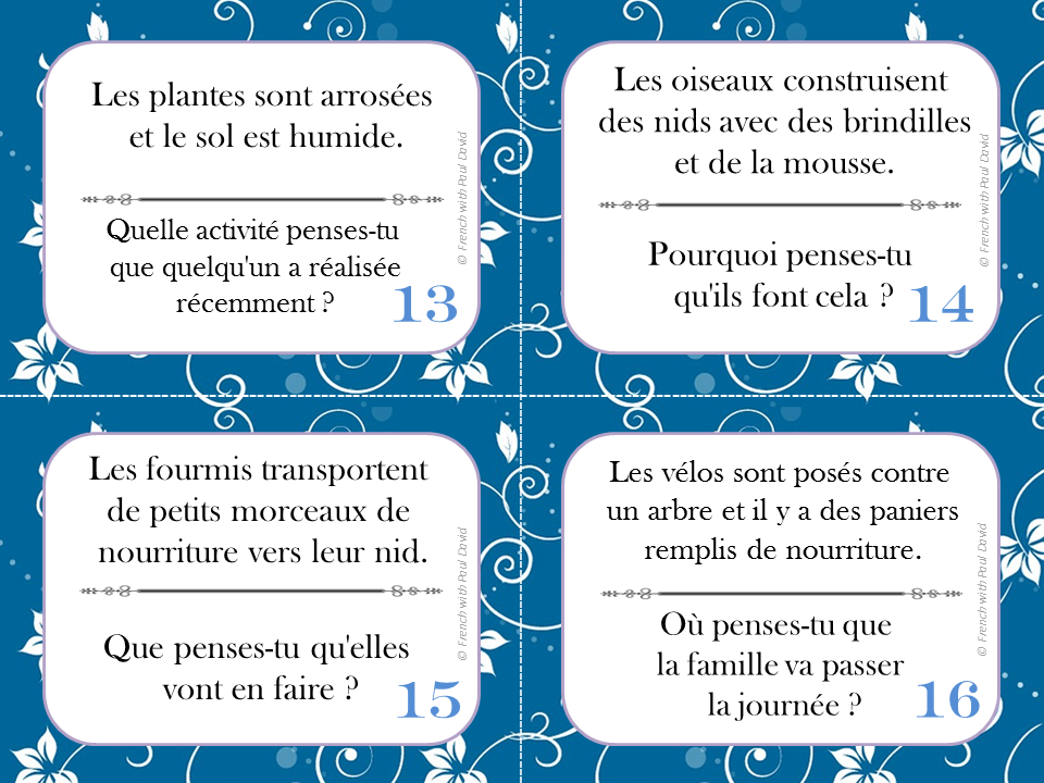 L'inférence en lecture - 20 cartes à tâches / FRENCH Making Inferences ...