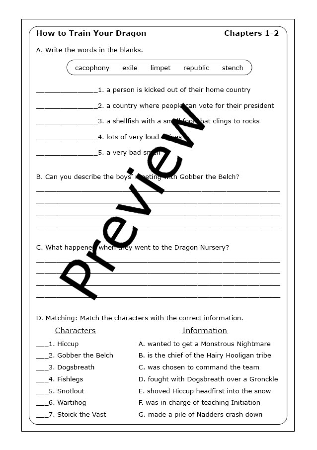 Cressida Cowell "How to Train Your Dragon" worksheets | Made By Teachers