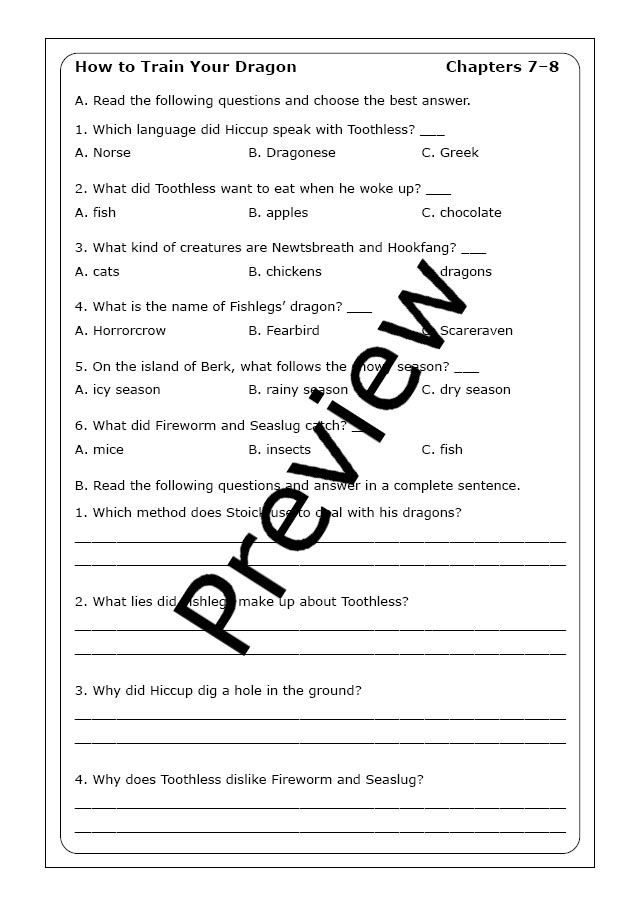 Cressida Cowell "How to Train Your Dragon" worksheets | Made By Teachers