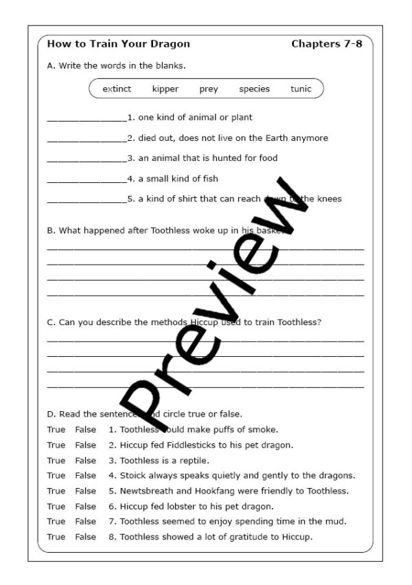 Cressida Cowell "How to Train Your Dragon" worksheets - Made By Teachers