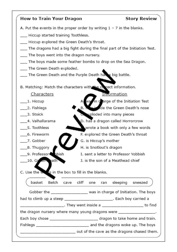 Cressida Cowell "How to Train Your Dragon" worksheets | Made By Teachers