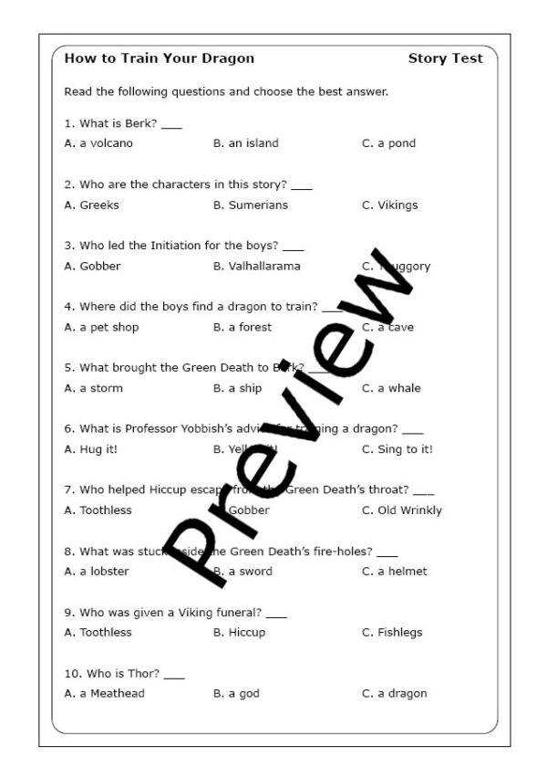 Cressida Cowell "How to Train Your Dragon" worksheets | Made By Teachers