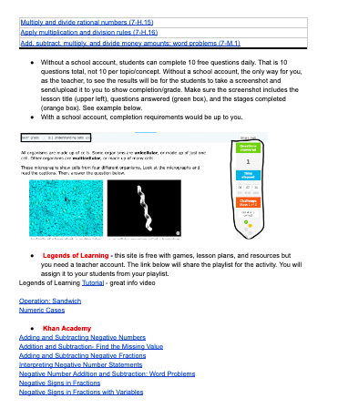Complete Online Distance Learning 7th Math Real World Rational Numbers ...