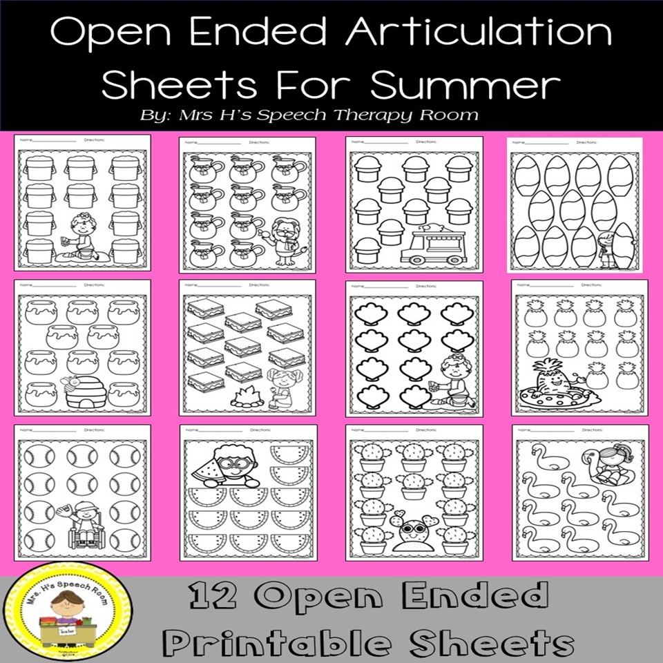 #dollardeal Open Ended Summer Speech Therapy Worksheets | Made By Teachers