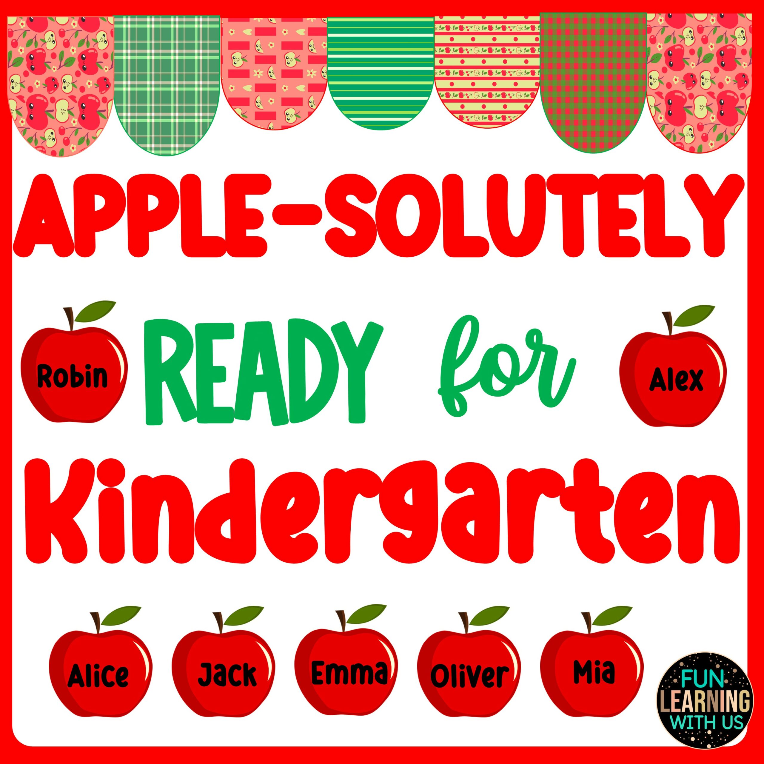 Back to School Editable Apple Bulletin Board Décor | Fall Door Decor ...