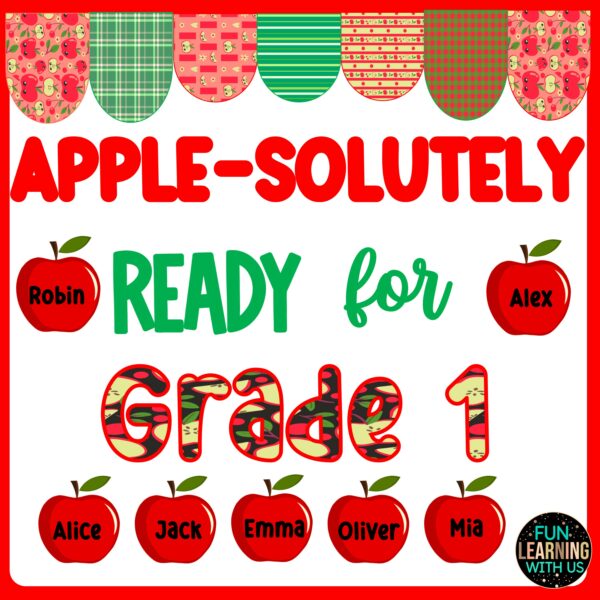 Back to School Editable Apple Bulletin Board Décor | Fall Door Decor ...