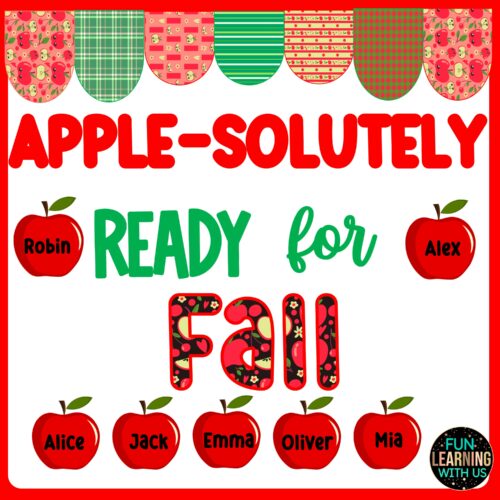 Back to School Editable Apple Bulletin Board Décor | Fall Door Decor ...