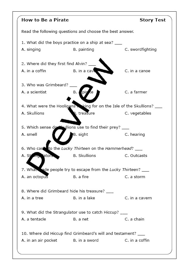 Cressida Cowell "How to Be a Pirate" worksheets | Made By Teachers