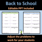 Geometry Summer Review of Algebra 1 Packet EDITABLE | Back to School ...