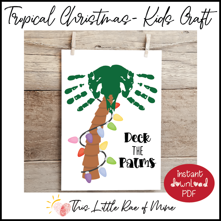 Deck the Palms - palm tree - Tropical Christmas in July - handprint art ...