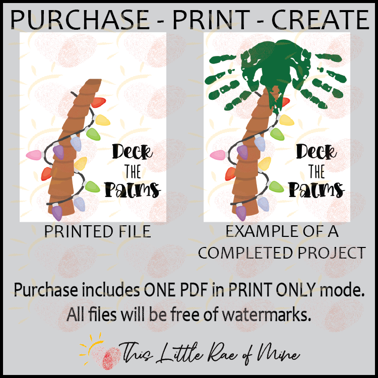 Deck the Palms - palm tree - Tropical Christmas in July - handprint art ...