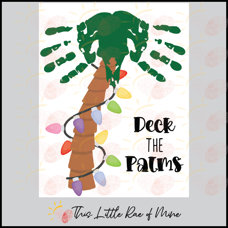 Deck the Palms - palm tree - Tropical Christmas in July - handprint art ...