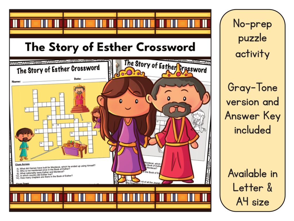 The Story of Esther Crossword Puzzle Printable | Made By Teachers