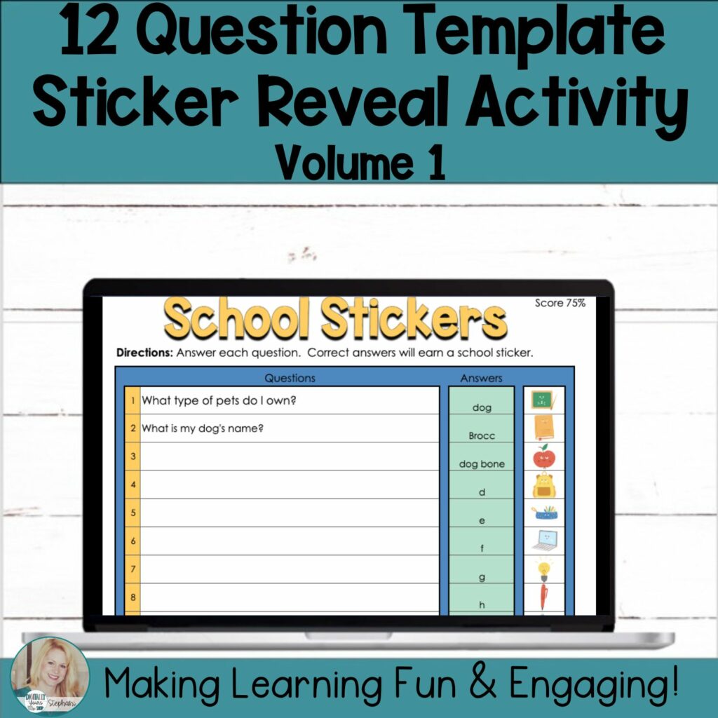 Editable Self-Checking Sticker Reveal Template - Digital Activity Vol.1 ...