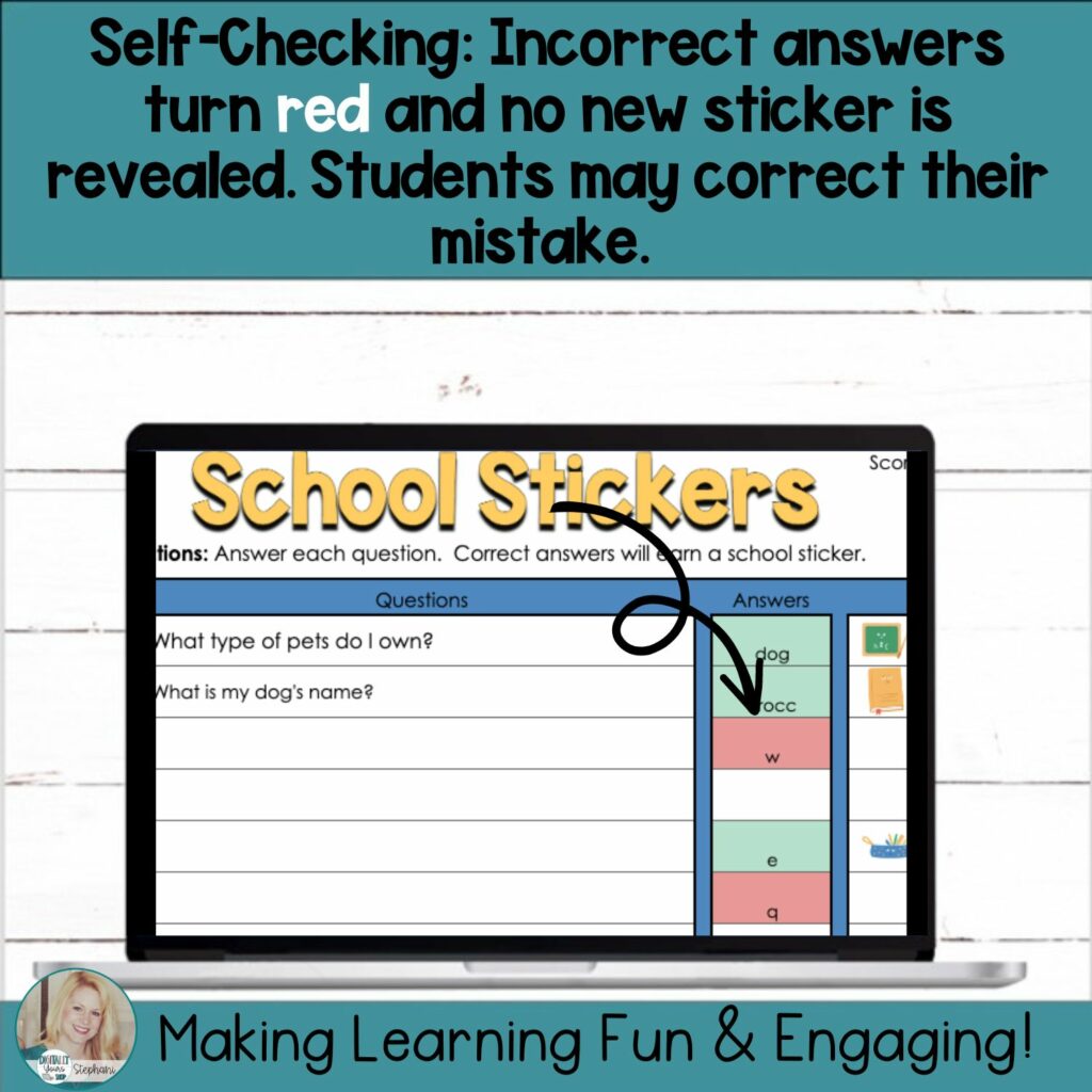 Editable Self-Checking Sticker Reveal Template - Digital Activity Vol.1 ...