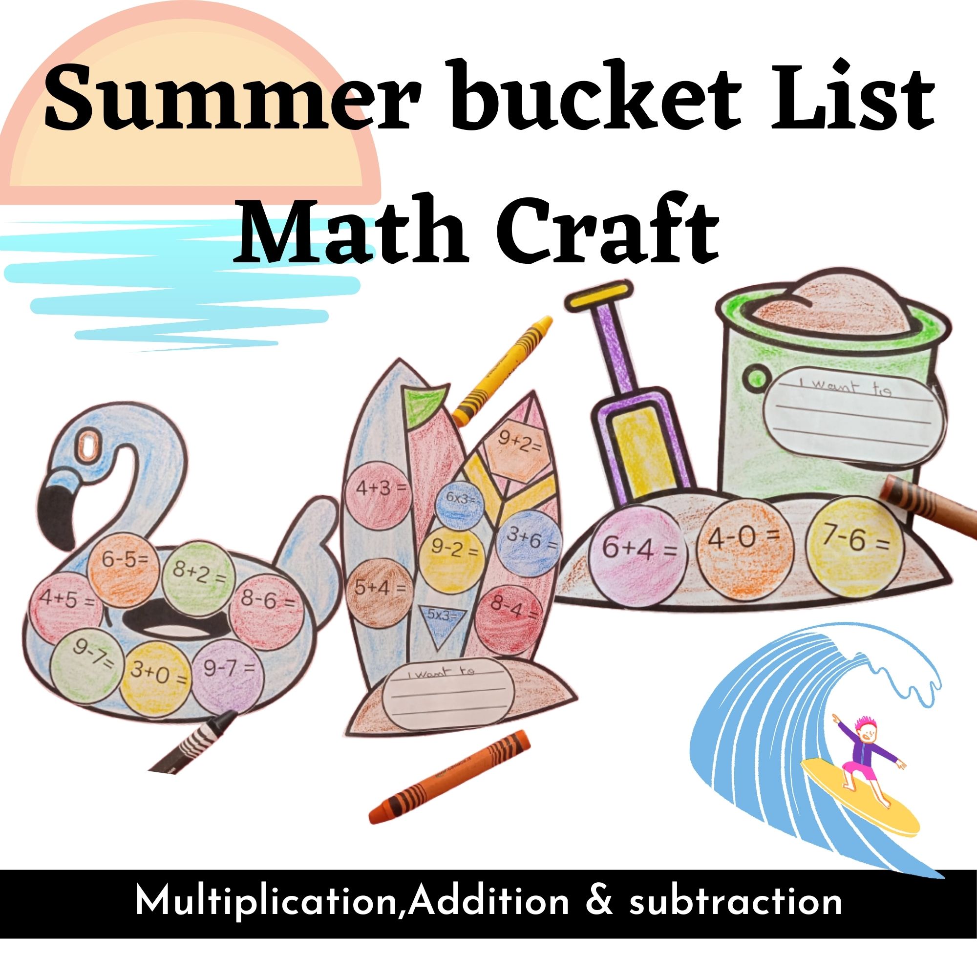 Summer bucket list craft|Math craft | Made By Teachers