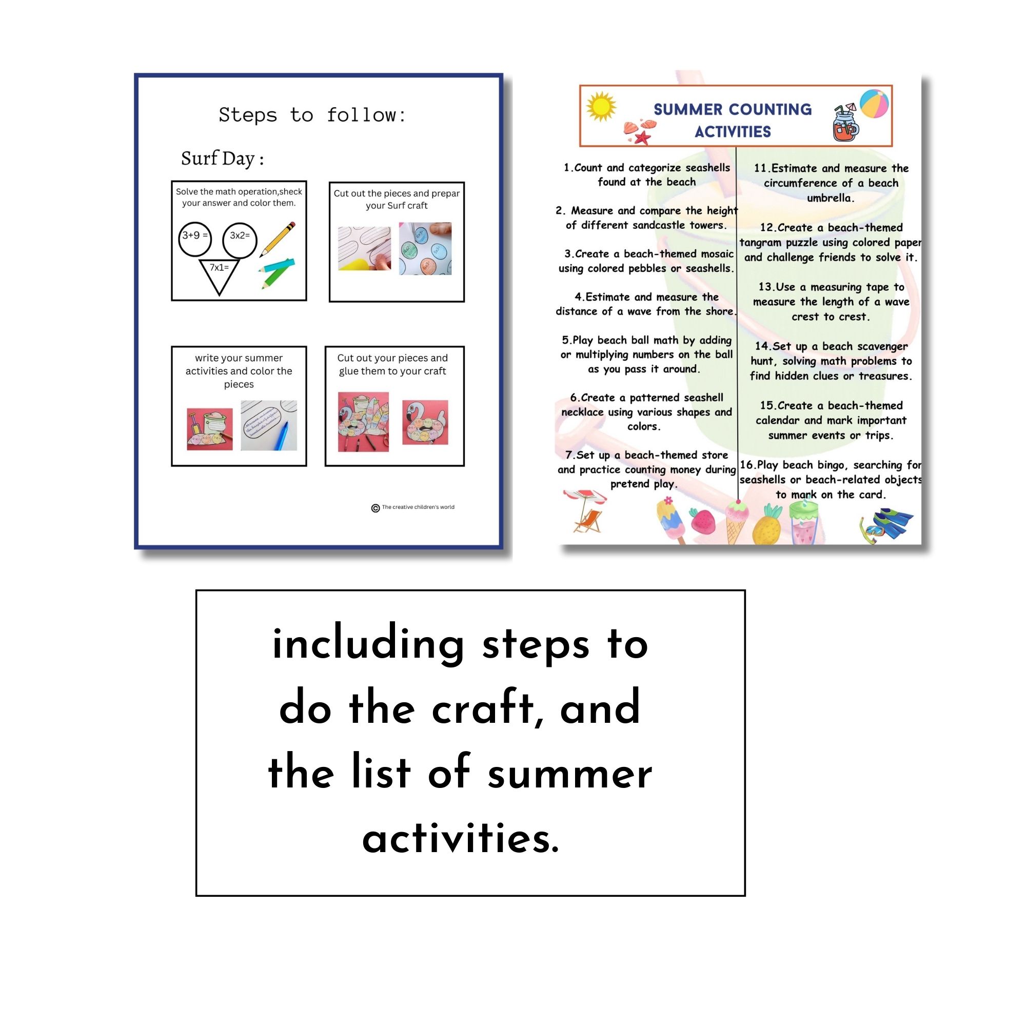 Summer bucket list craft|Math craft | Made By Teachers