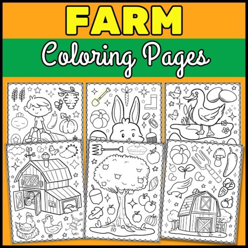 Farm Animal Coloring Pages - 24 Printable Coloring Sheets - Preschool ...