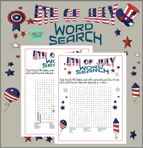 4th of july word search puzzle Worksheets | INDEPENDENCE DAY Patriotic ...