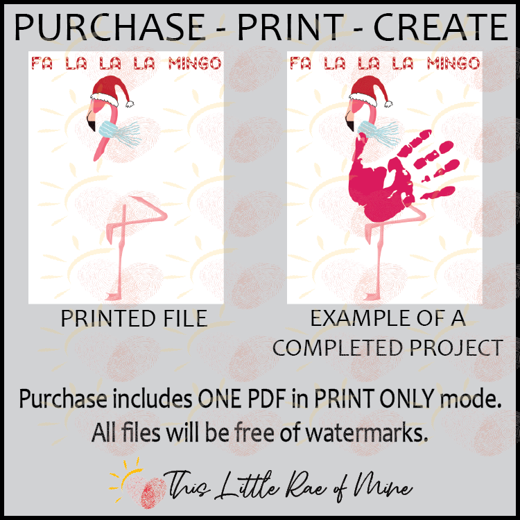 Fa la la la mingo - flamingo - tropical Christmas in July - handprint ...