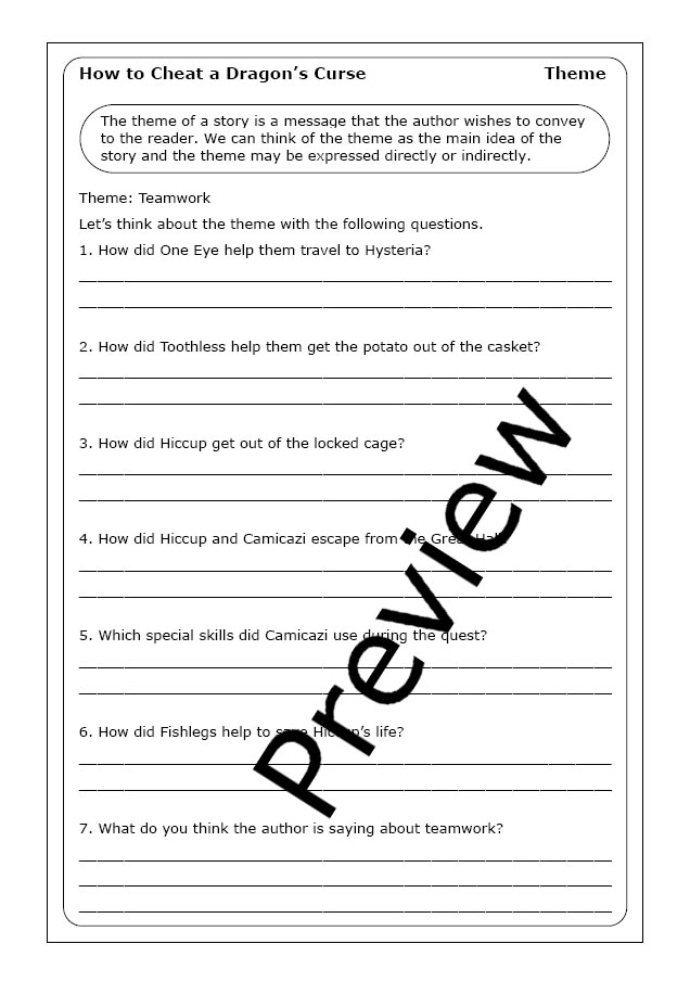 Cressida Cowell How To Cheat A Dragon S Curse Worksheets Made By