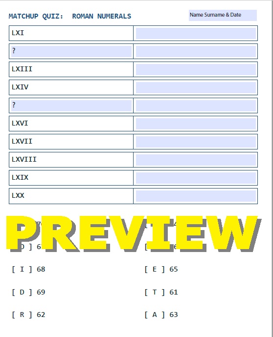 ROMAN NUMERALS WORKSHEETS | Made By Teachers