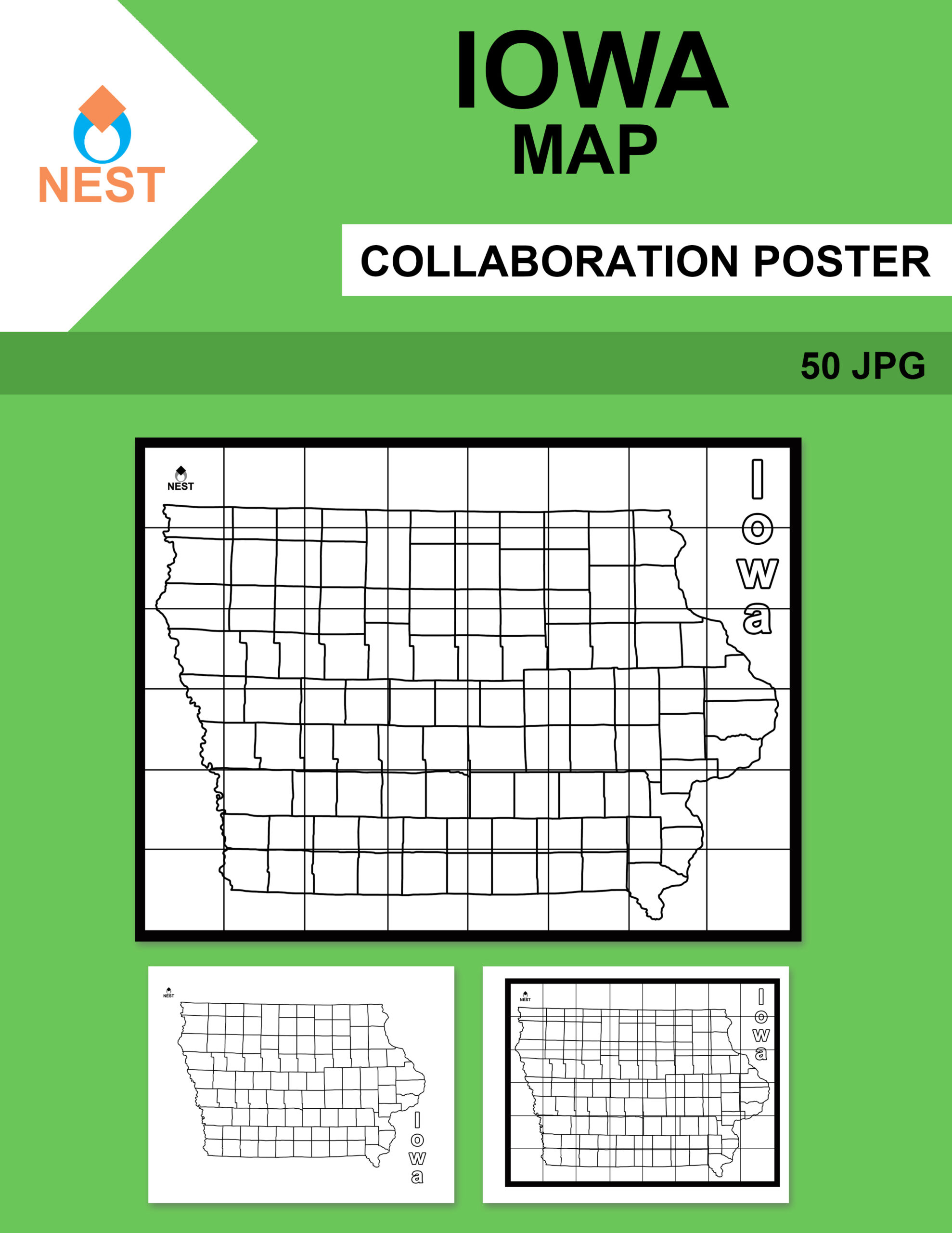 Iowa Map Collaboration Poster | Made By Teachers