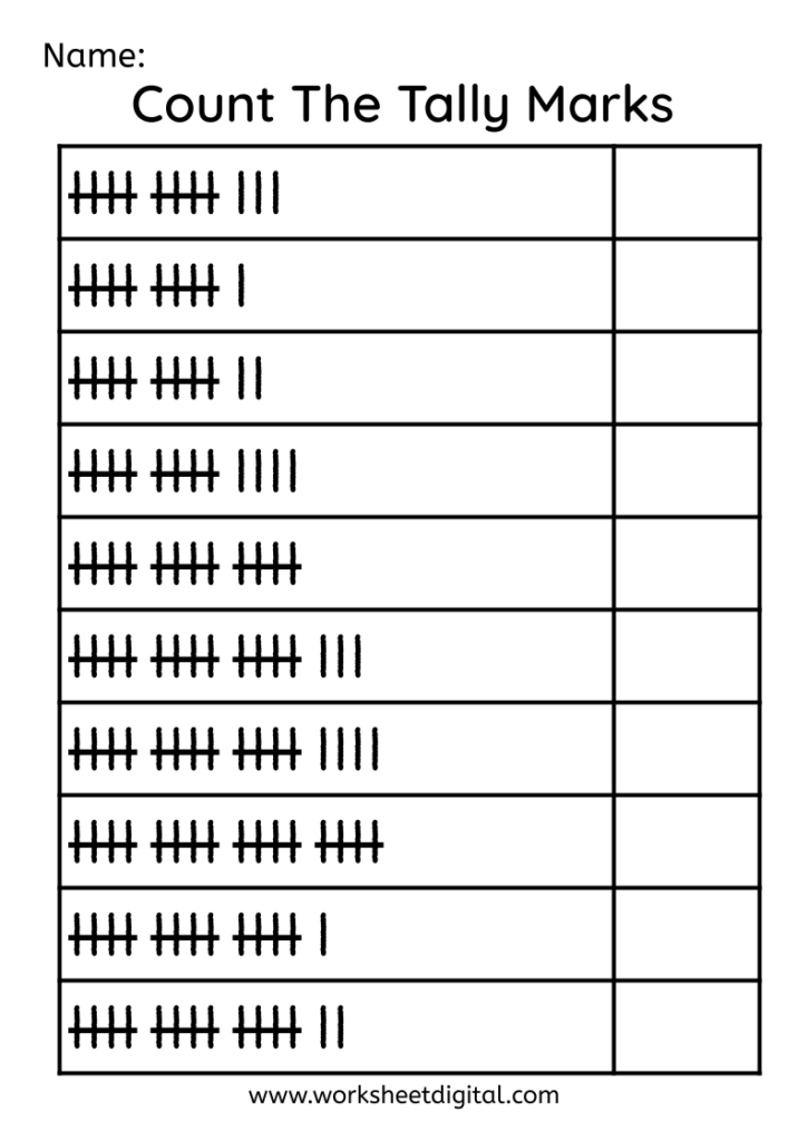 Tally Marks Number 1 - 20 Printable Worksheets | Made By Teachers