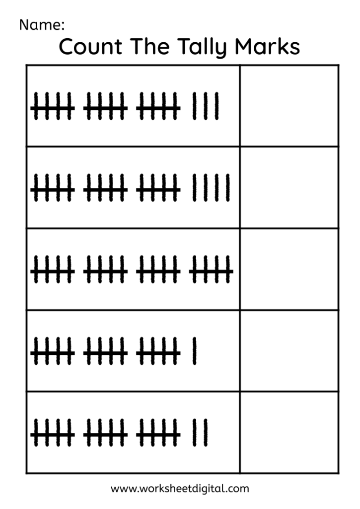 Tally Marks Number 1 - 20 Printable Worksheets | Made By Teachers