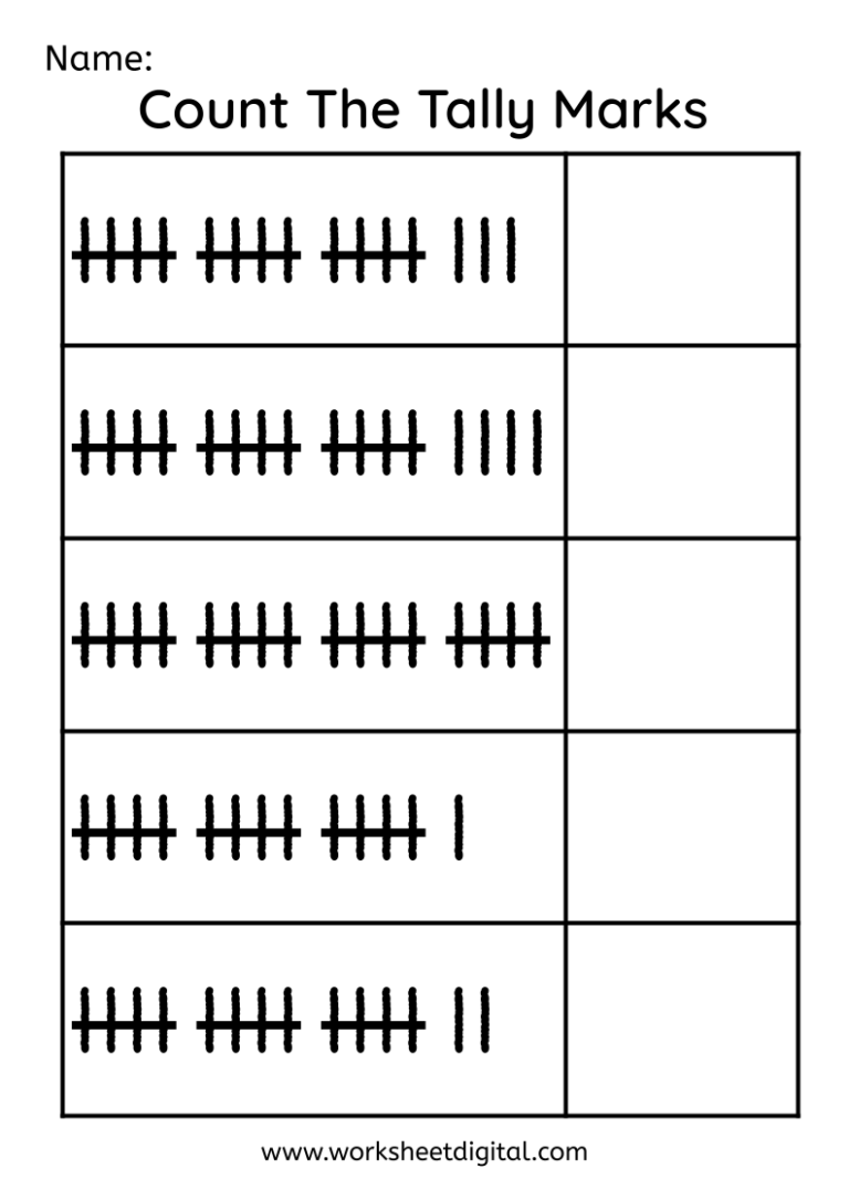 Tally Marks Number 1 - 20 Printable Worksheets - Made By Teachers