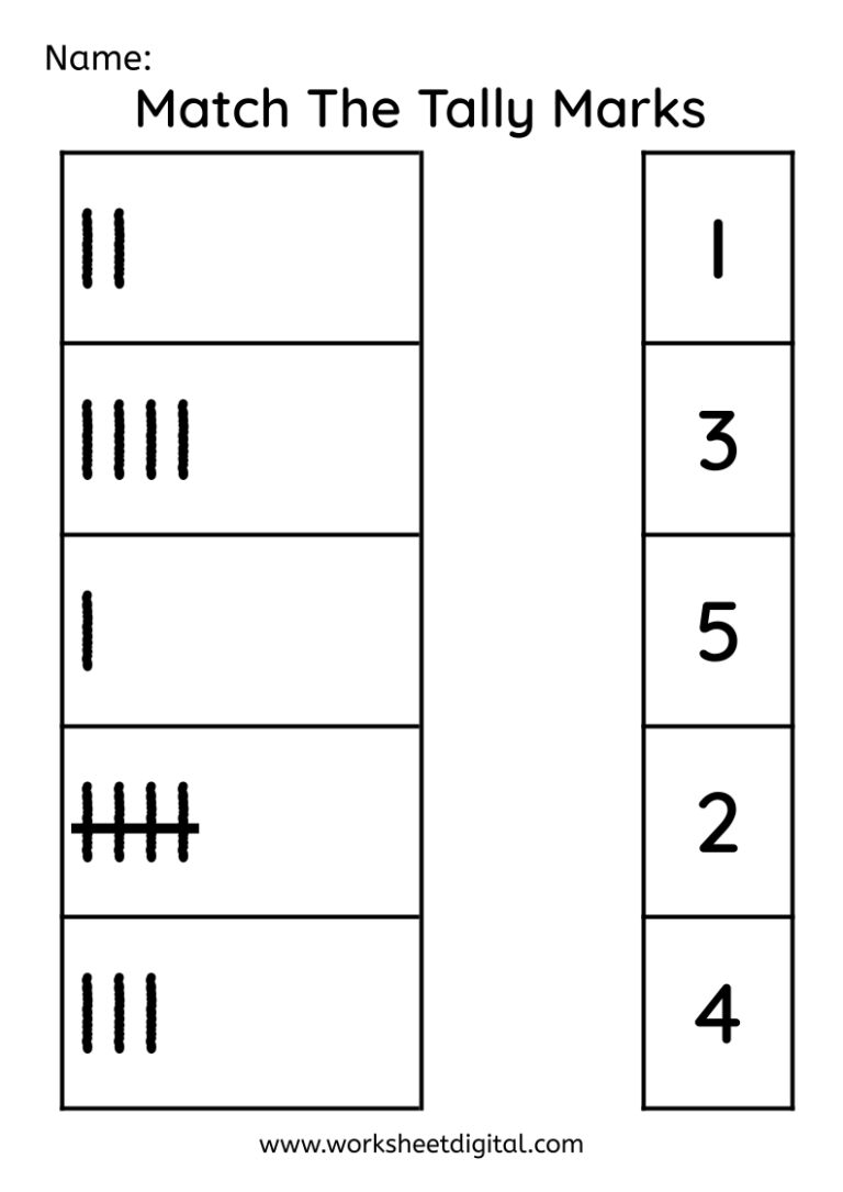 Tally Marks Number 1 - 20 Printable Worksheets | Made By Teachers