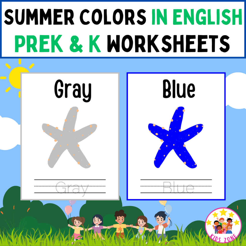 Colors & Shapes. Summer Themed Worksheets Bundle for Preschoolers ...