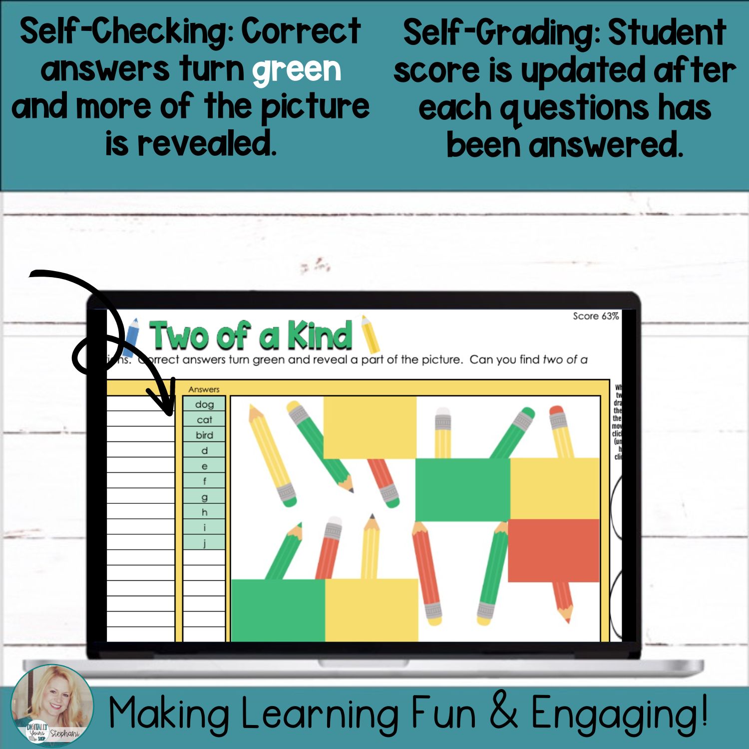 Editable Self-Checking Two of a Kind Template Digital Activity Volume 1 ...