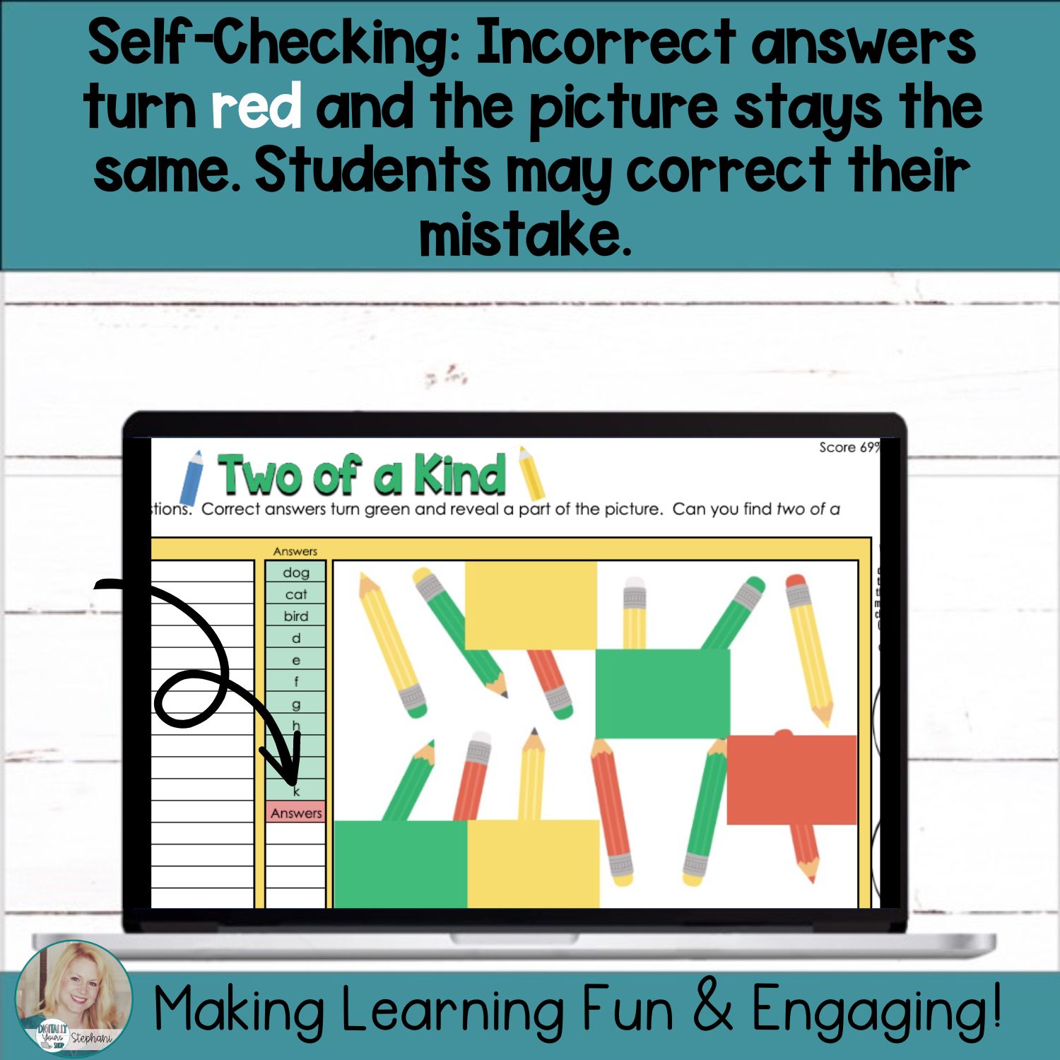 Editable Self-Checking Two of a Kind Template Digital Activity Volume 1 ...