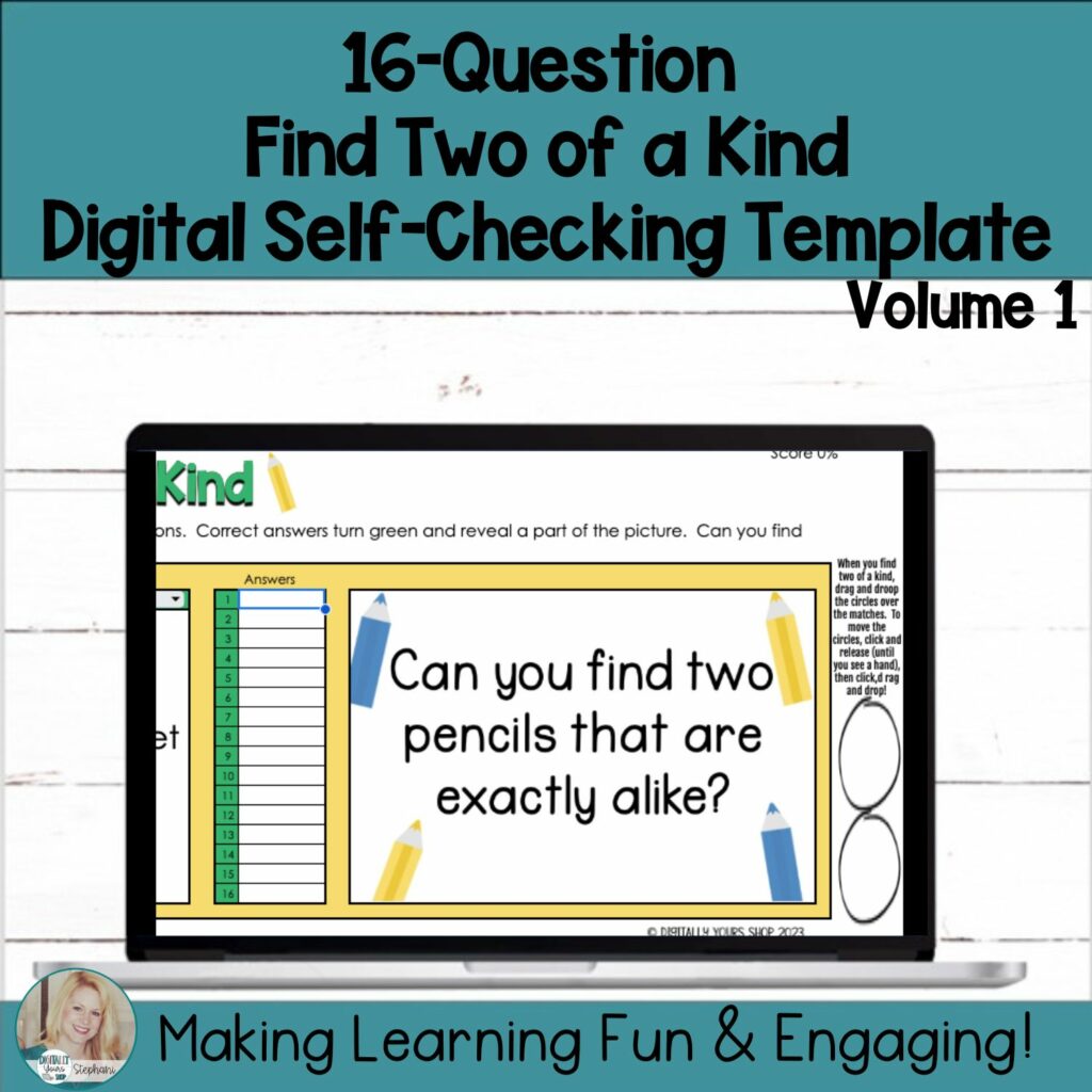 Editable Self-Checking Two of a Kind Task Card Template Digital Activity Vol. 1 | Made By Teachers
