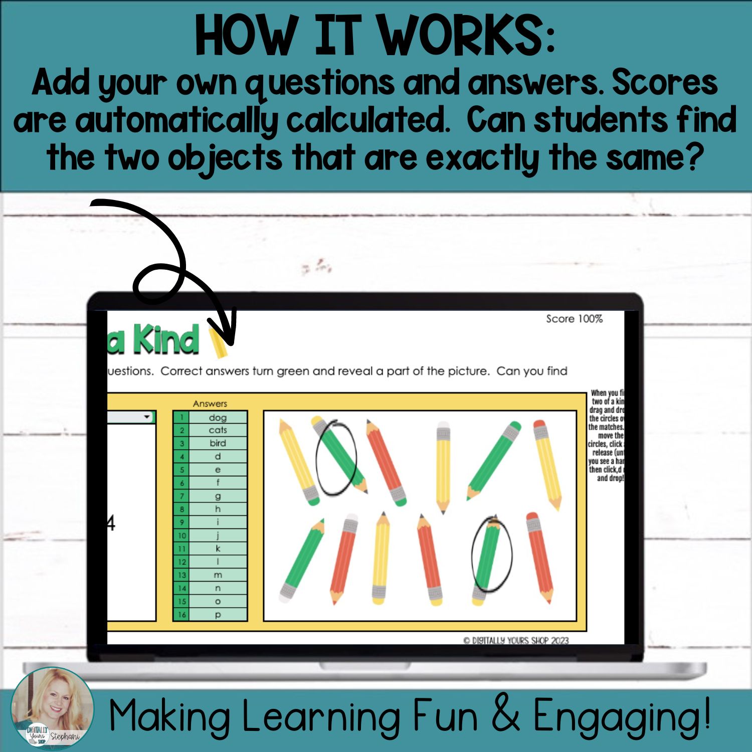 Editable Self-Checking Two of a Kind Task Card Template Digital ...