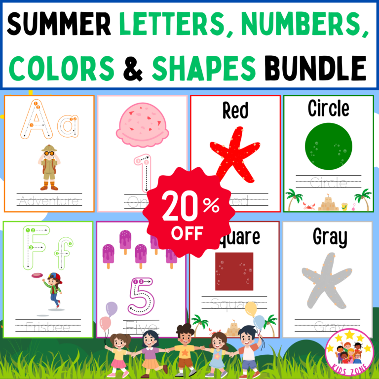 Summer Letters & Numbers Handwriting Worksheets Bundle for Prek ...