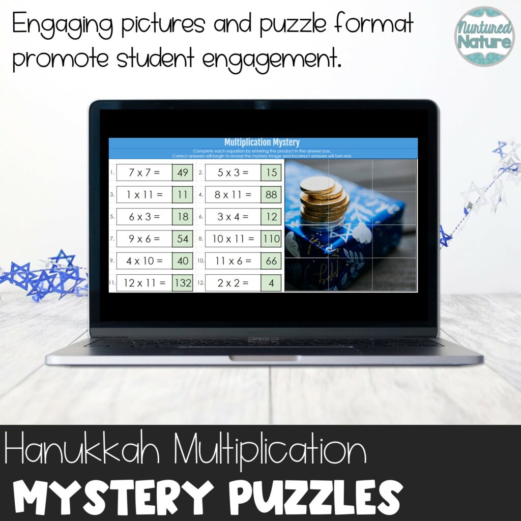 Hanukkah Multiplication Facts Fluency 1-12 Pixel Art Puzzles Winter ...