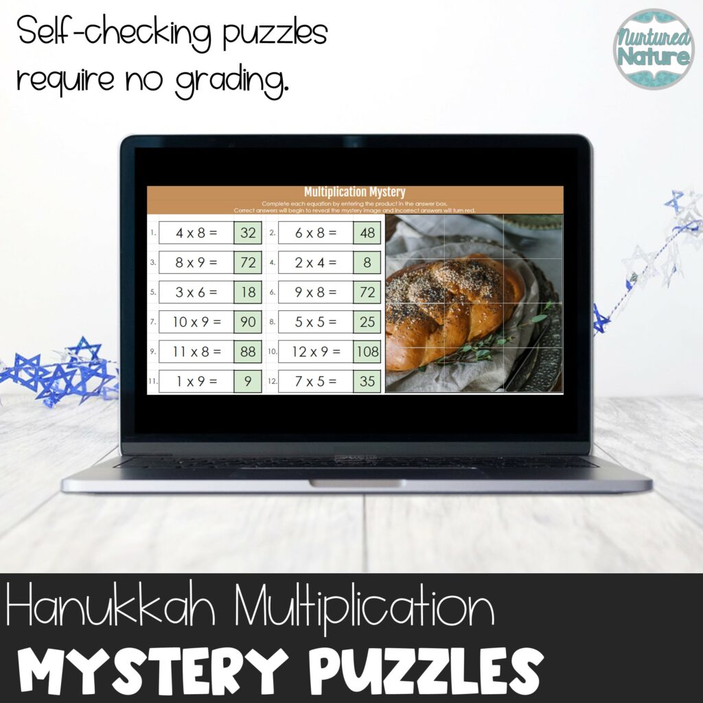 Hanukkah Multiplication Facts Fluency 1-12 Pixel Art Puzzles Winter ...