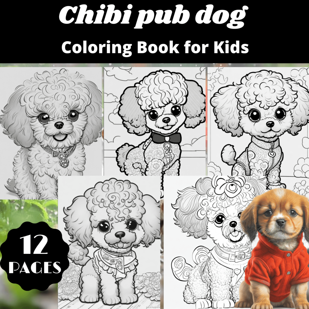 Chibi pub dog Coloring Book for Kids / Dogs Coloring Book for Kids ...