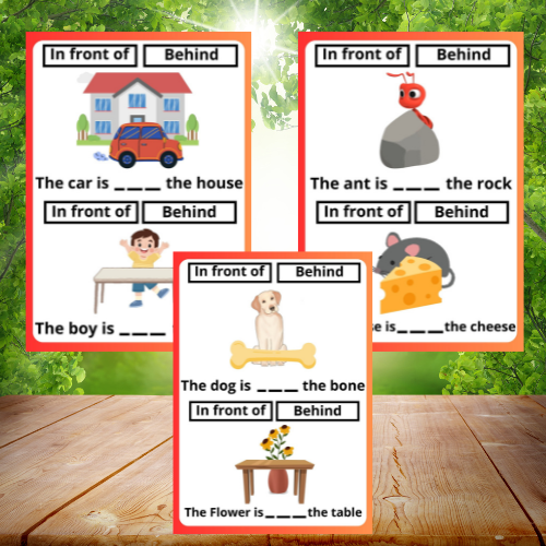Positions Worksheets IN FRONT OF and BEHIND | Made By Teachers