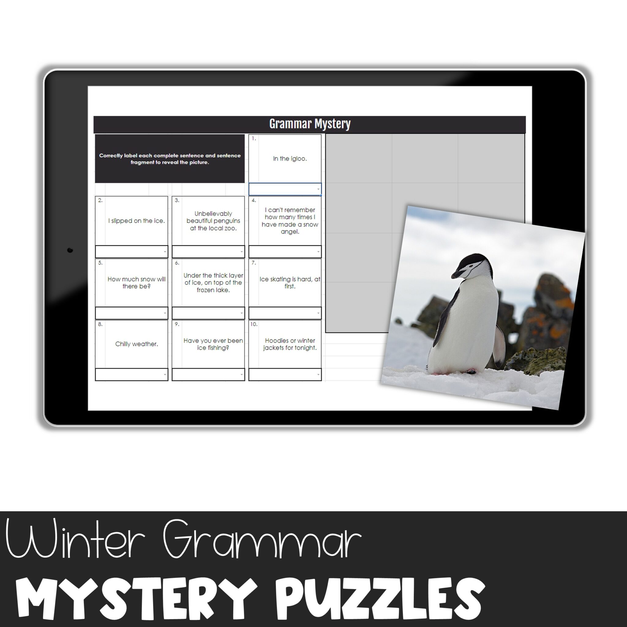 Winter Grammar Pixel Art Puzzles Conjunctions Plural Possessive ...